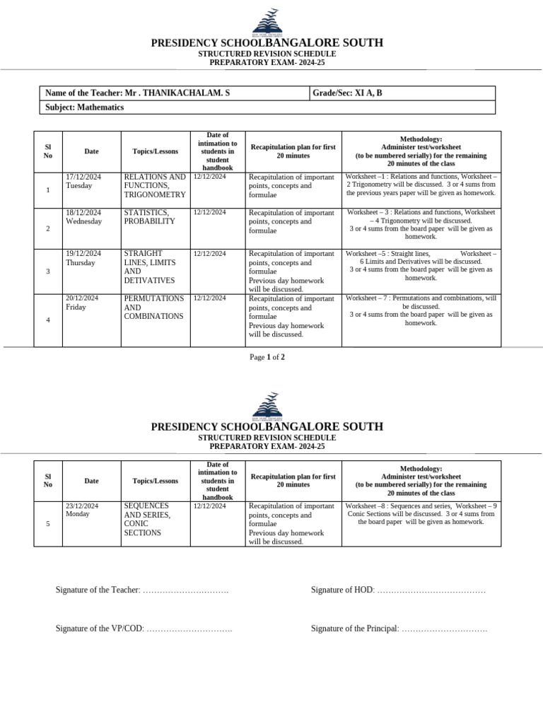 g11 - Preparatory Structured - Revision December | PDF | Worksheet ...