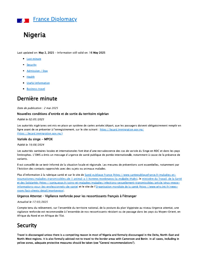 Nigeria Security Zones-French | PDF