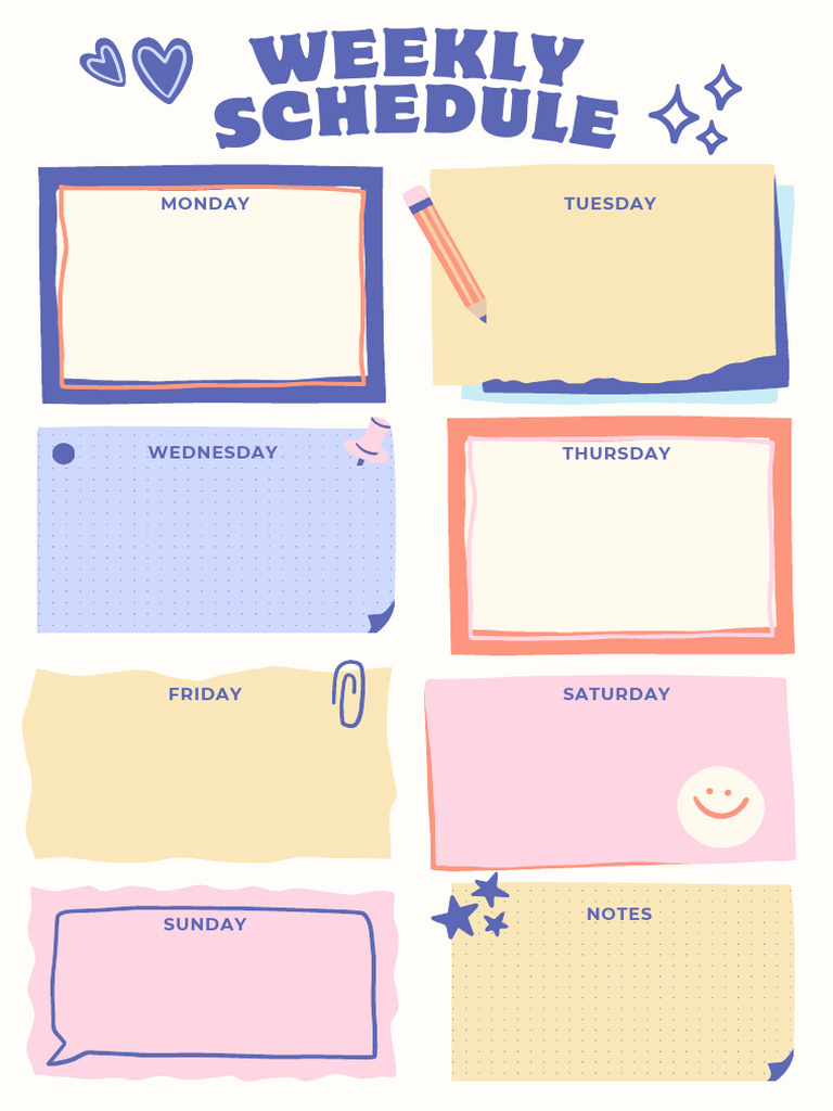 Colorful Weekly Schedule Poster | PDF