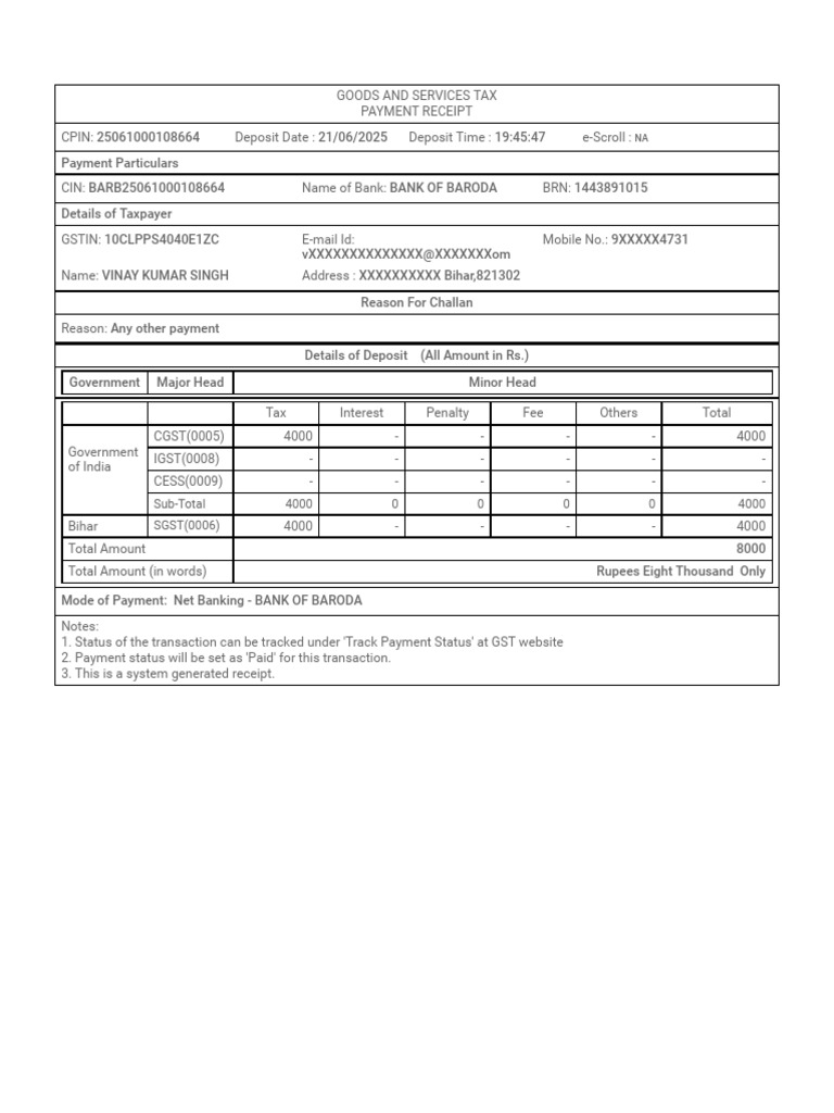 GST-Challan Receipt-10 | PDF