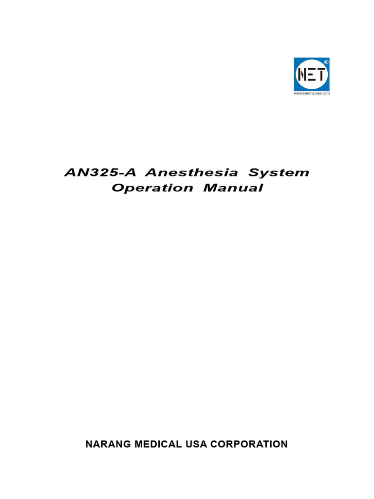 Anesthesia Machine - S6100 - Operation Manual - NML | PDF | Breathing ...