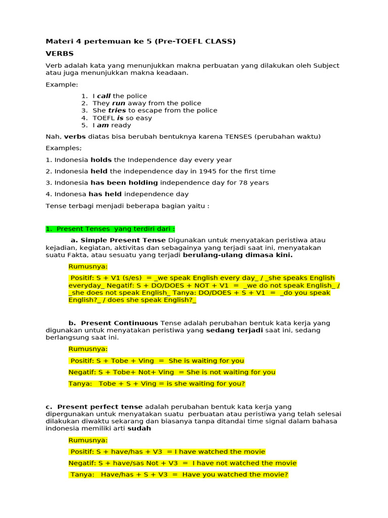Materi 4 VERB | PDF