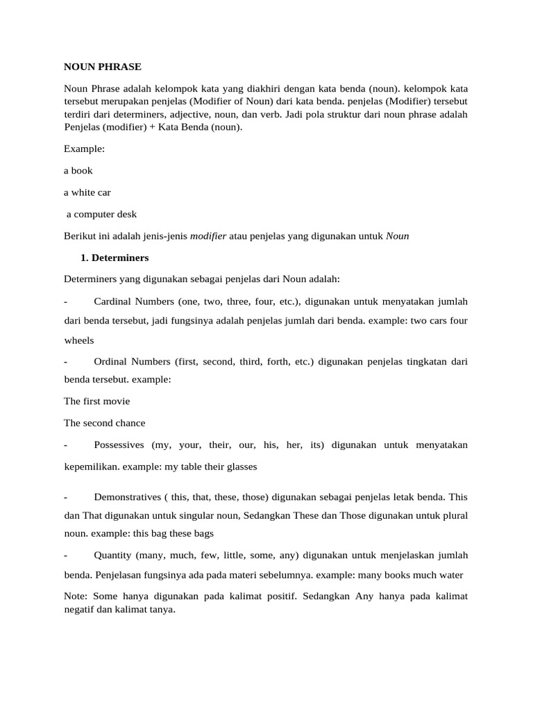 MATERI 3 Noun Phrase Dan Subject Verb Agreement | PDF