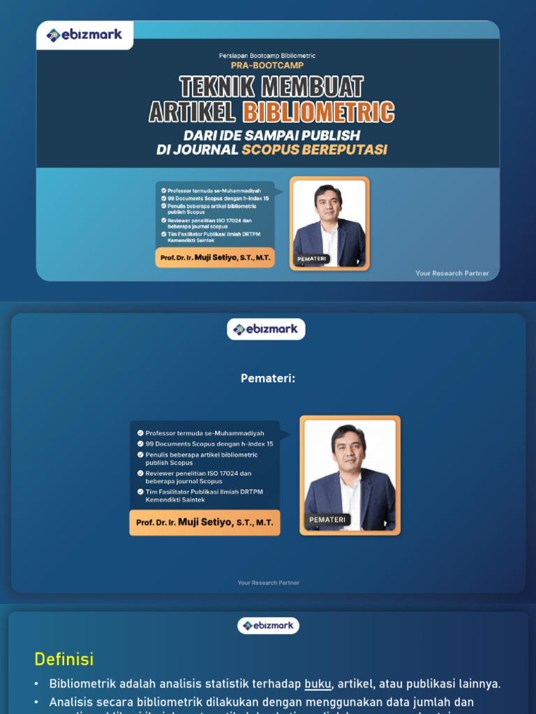 Advance Materi Pra-Bootcamp Bibliometric - Prof. Muji | PDF