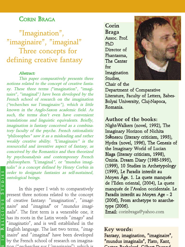 Corin Braga - Imagination Imaginaire Imaginal | PDF | Neoplatonism | Reason