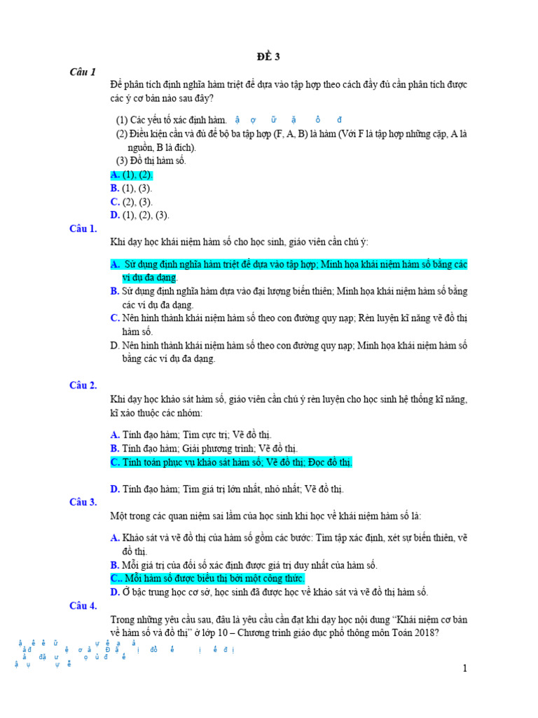 ôn tập pp3- đề 3 (gui sv) | PDF