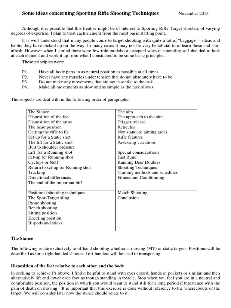 Some Ideas Concerning Sporting Rifle Shooting Techniques J M Kynoch ...