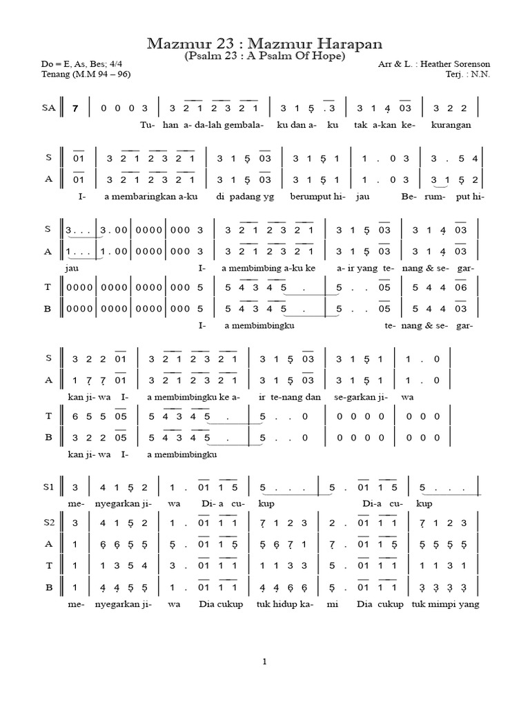 Mazmur 23 Mazmur Harapan | PDF