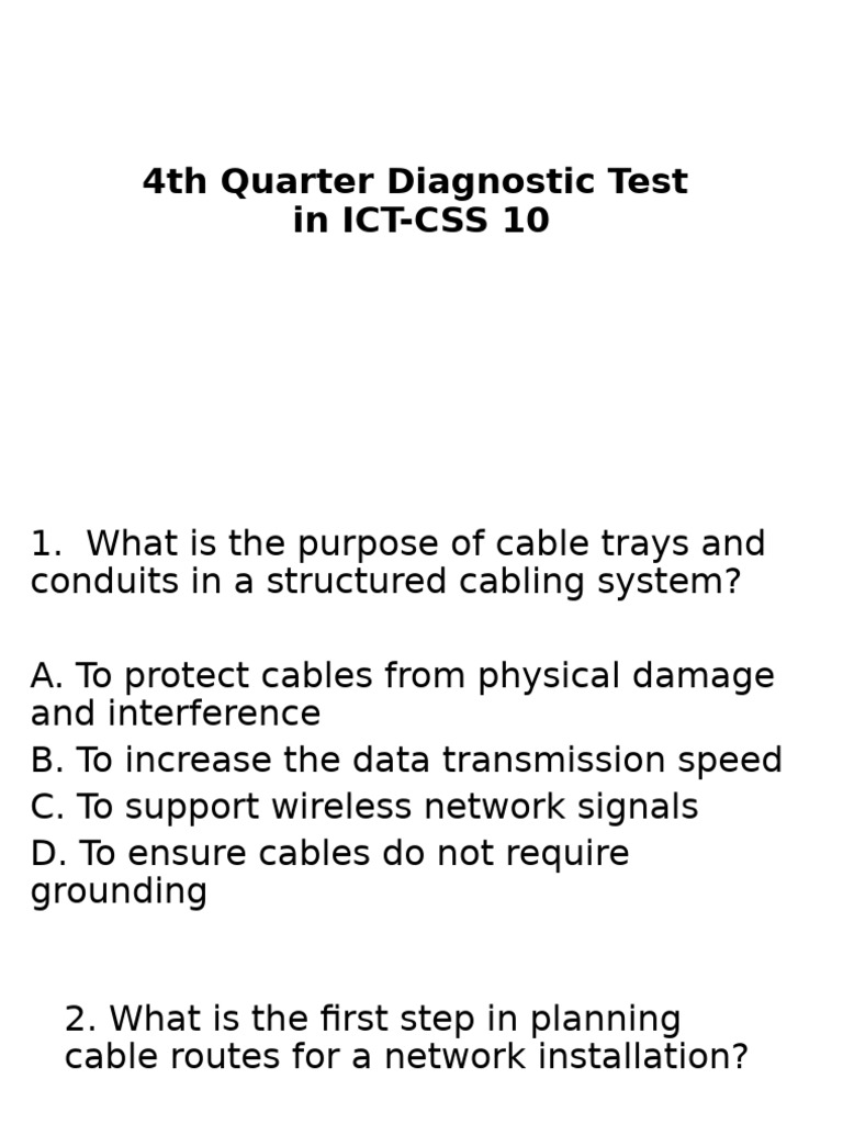 ICT-CSS 10 4th Quarter Test Guide | PDF | Computer Network | Router ...