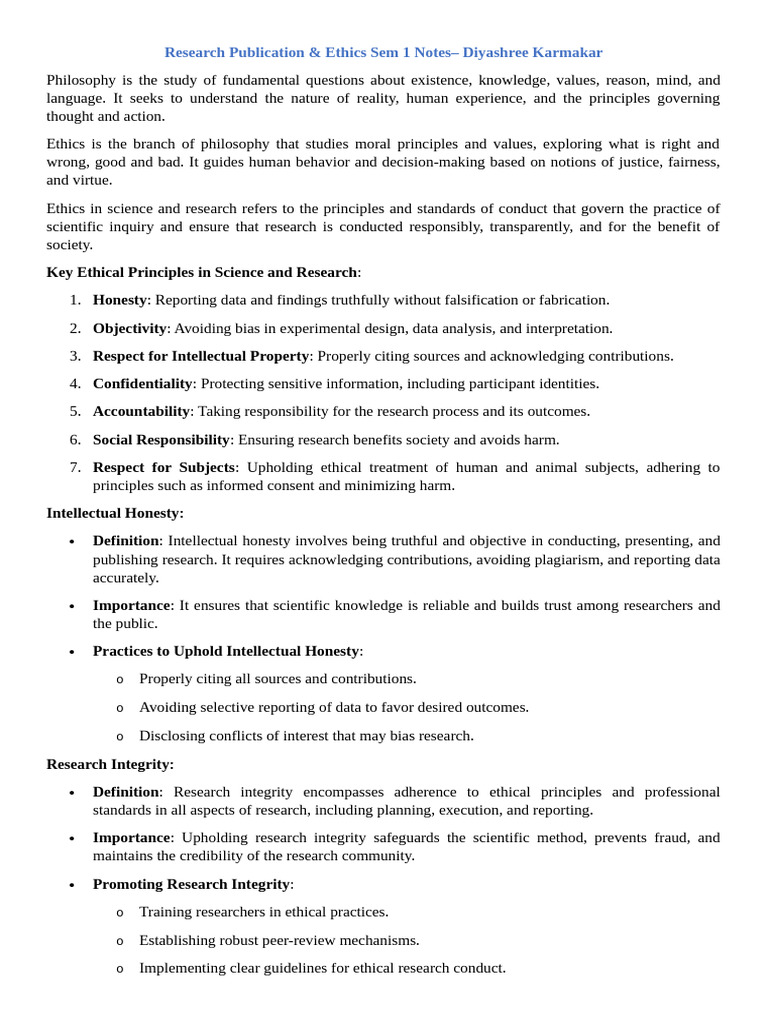 Research Publication Ethics Overview | PDF | Open Access | Academia