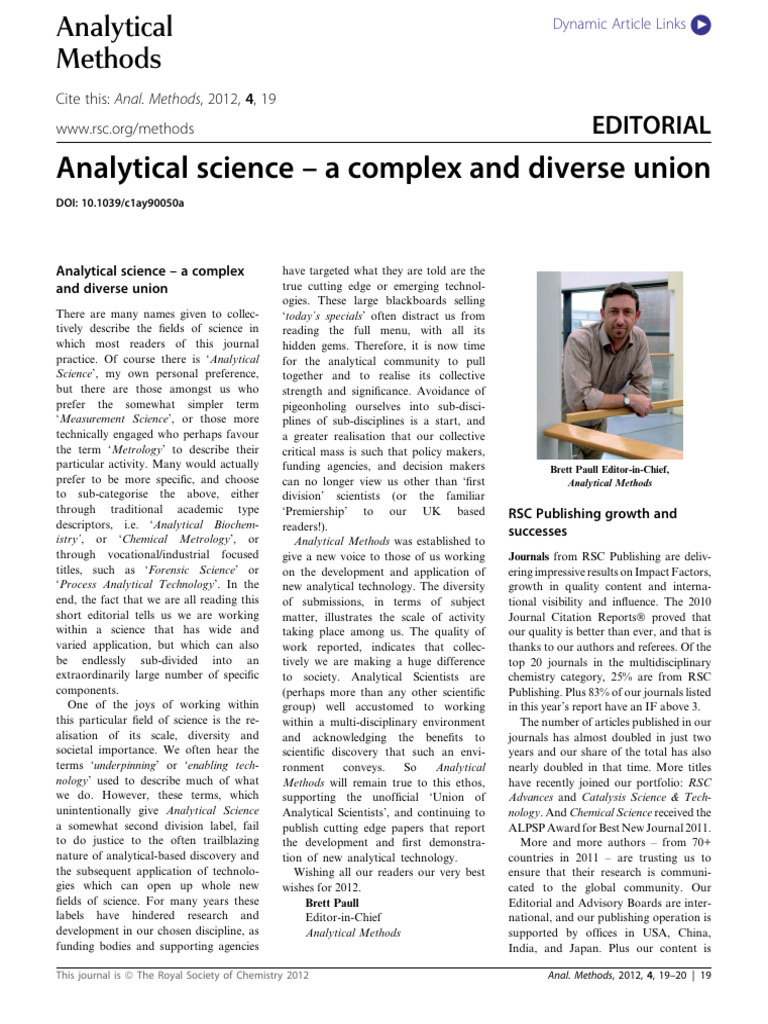The Diversity of Analytical Science | PDF
