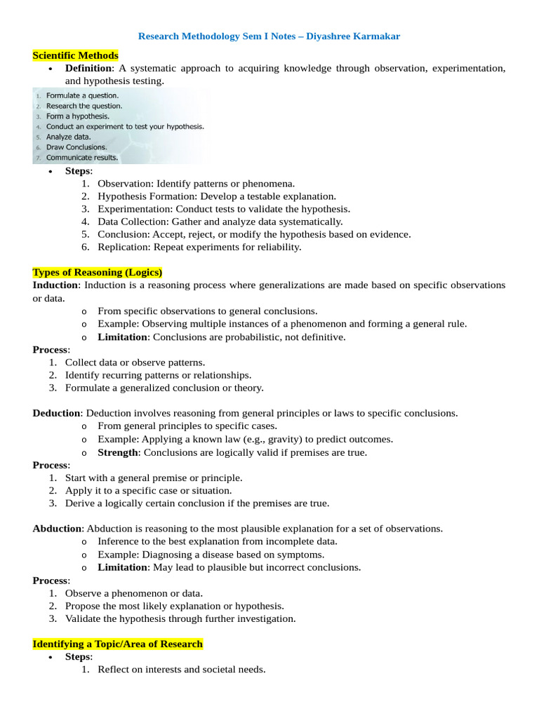 Research Methodology Notes | PDF | Scientific Method | Intellectual ...