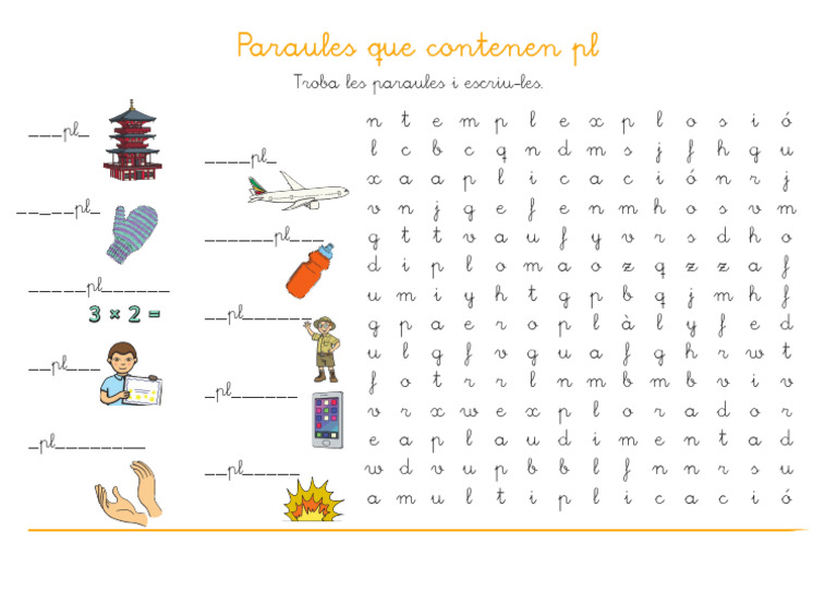 T 1683286319 Sopa de Lletres Paraules Que Contenen PL Catala Ver 2 1 | PDF
