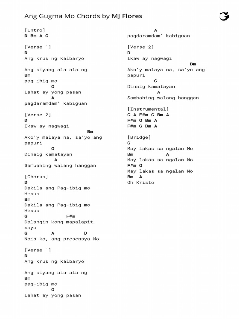 Ang Gugma Mo Chords | PDF