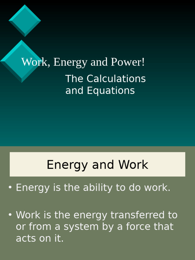 Work Energy and Power | PDF | Potential Energy | Force
