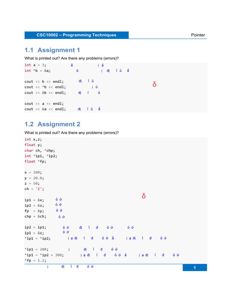 Week07 Pointer Assignments02 | PDF