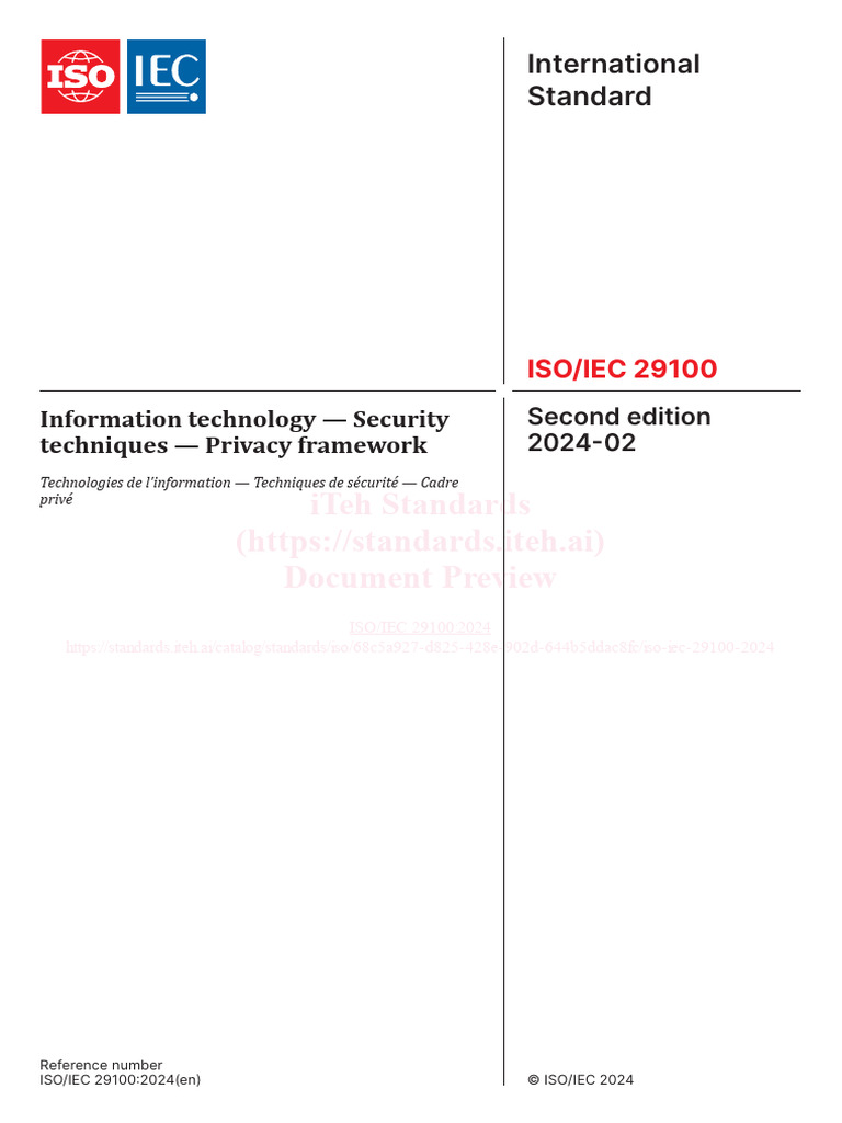 ISO-IEC-29100-2024 | PDF | Privacy | International Organization For Standardization
