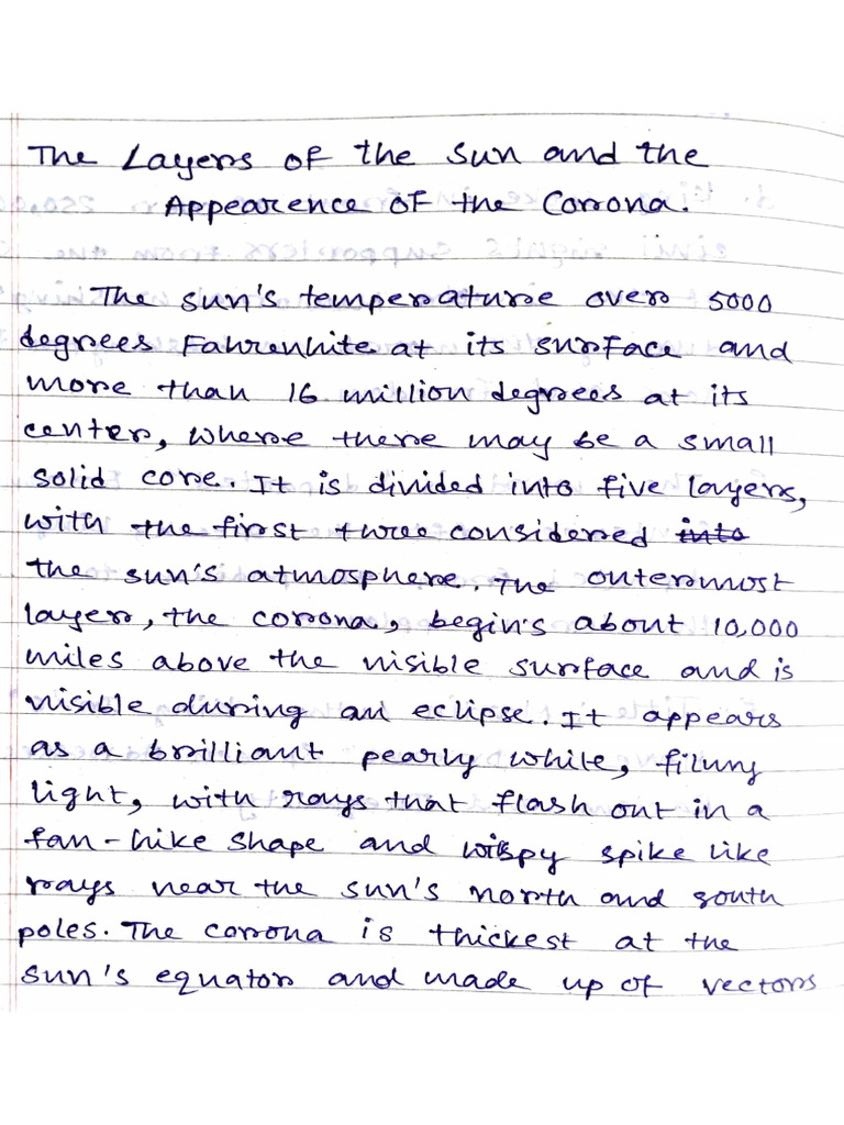 The Layers of Sun and Appearance of Corona | PDF