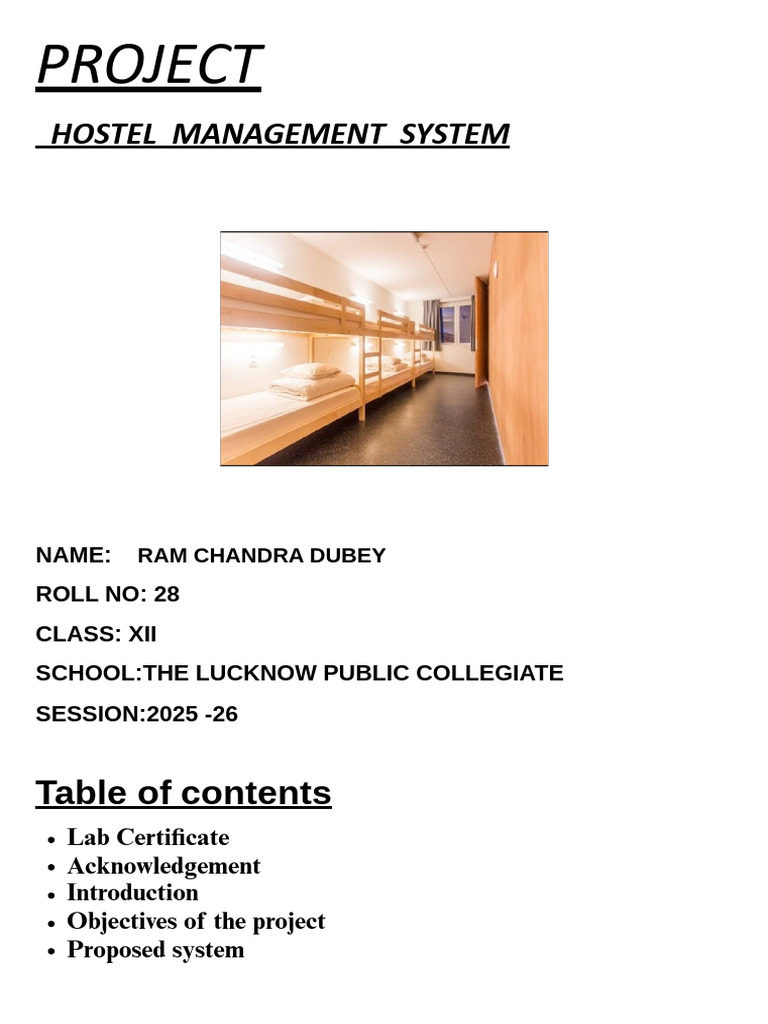 Hostel - Docx 20250623 135258 0000 | PDF | Databases | Software