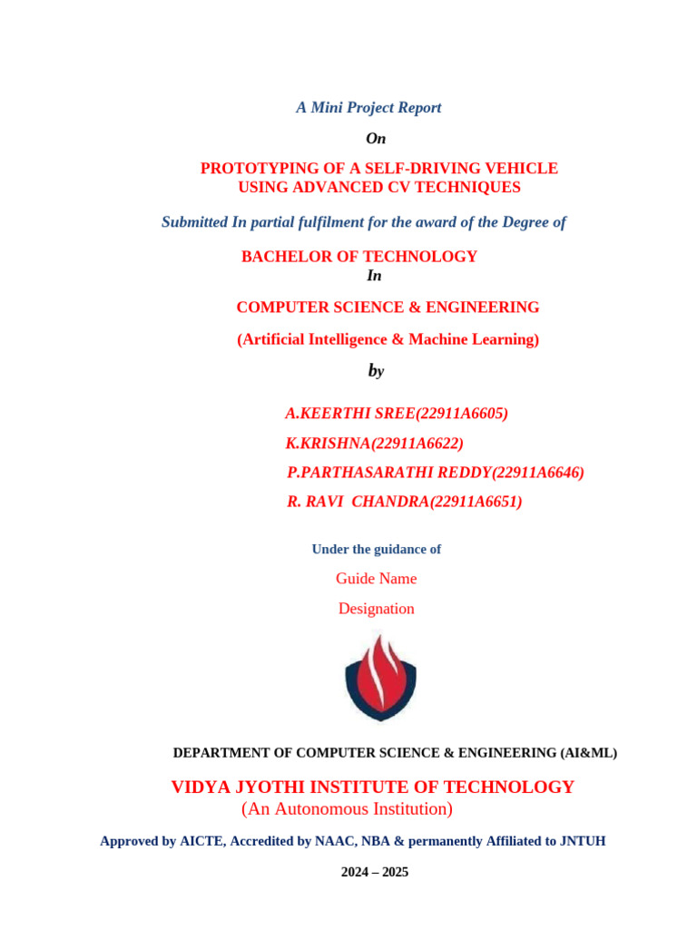 Minil Project Report Format1[1] | PDF | Deep Learning | Traffic