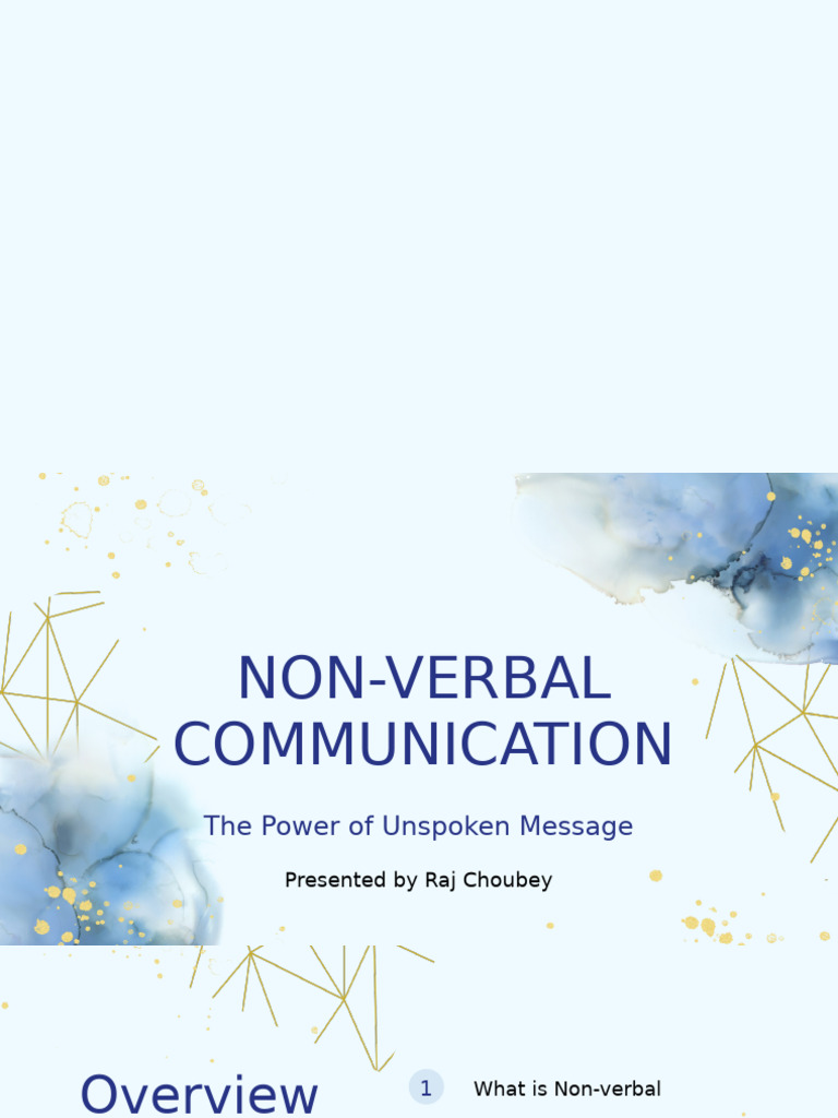 Non-Verbal Communication Presentation | PDF | Nonverbal Communication ...