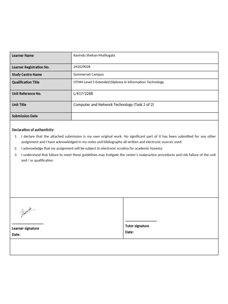 Assignment Report and Logbook (Task 2 of 2) | PDF | Booting | Computer Network