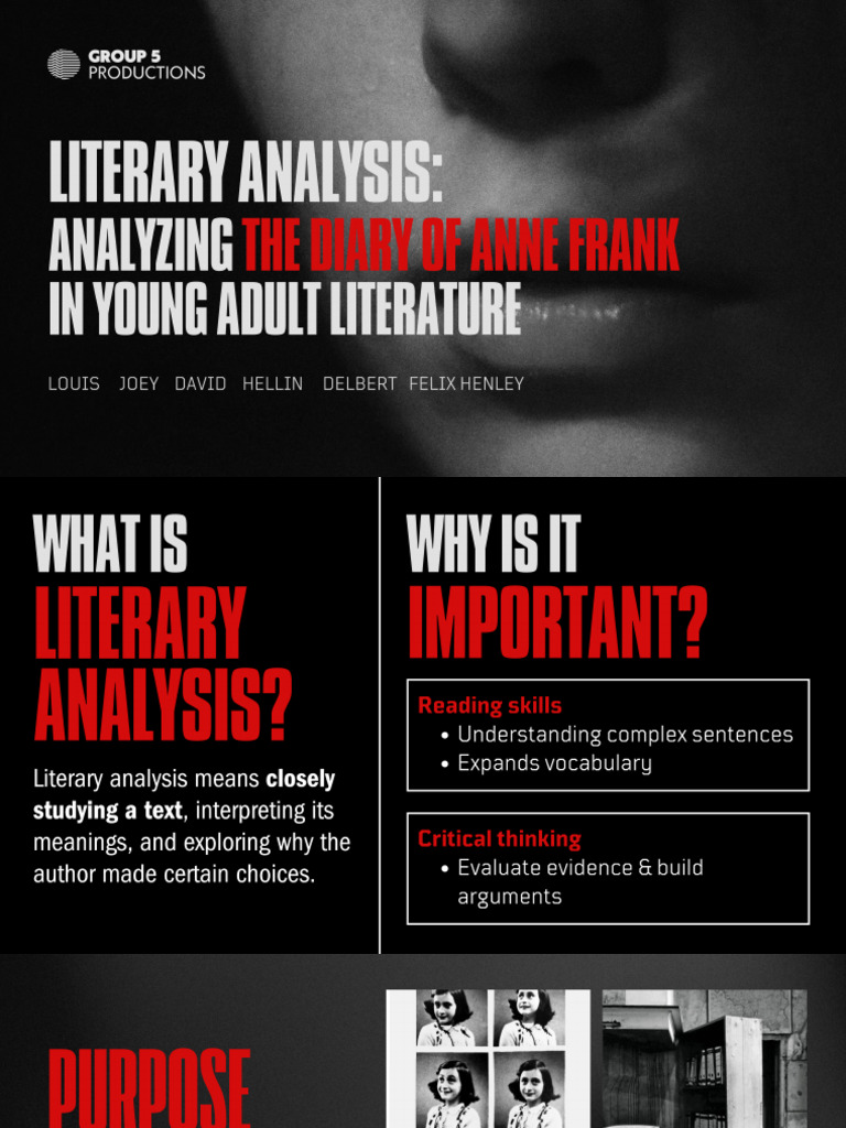 Literary Analysis Analyzing The Diary of Anne Frank in Young Adult ...