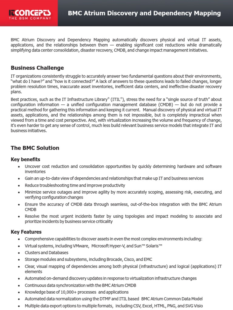 BMC Atrium Discovery and Dependency Mapping | PDF | Application Server ...