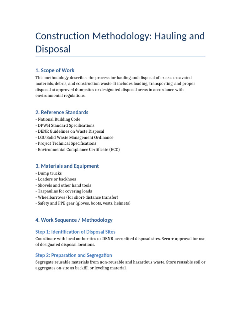 Waste Management Hauling Methodology | PDF | Waste Management | Waste
