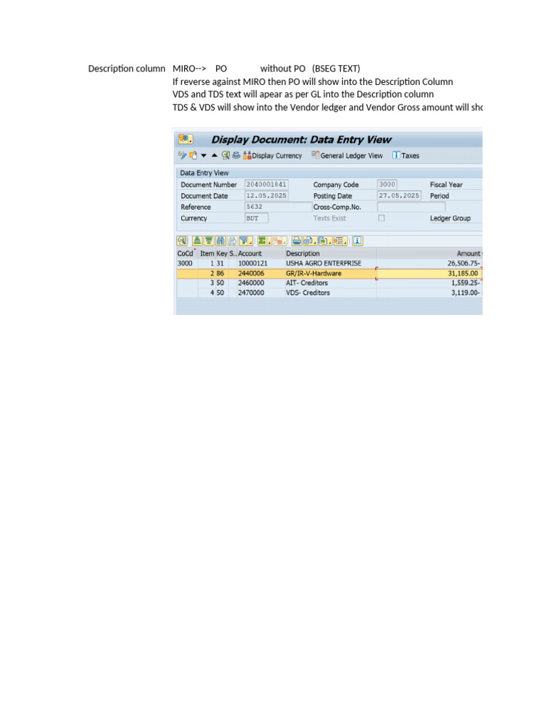 Vendor Ledger Insights in SAP | PDF