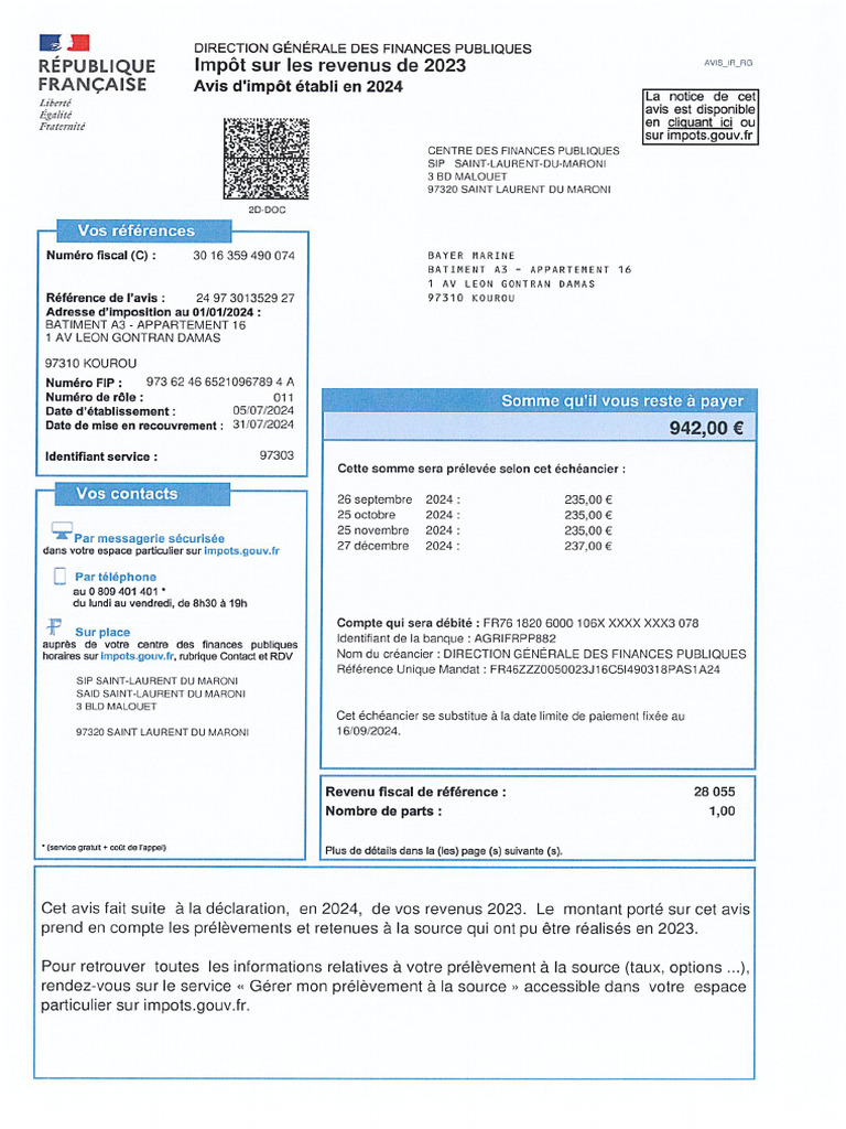 Avis Impôt Sur Revenus | PDF
