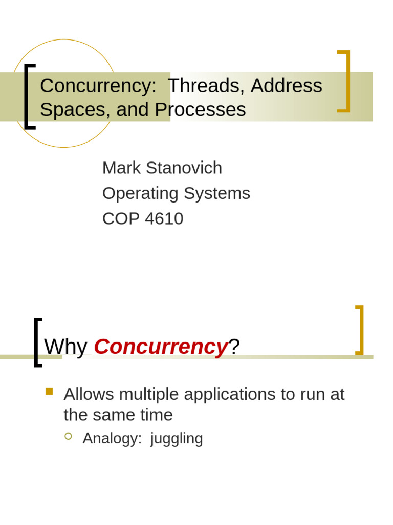 Lecture 2 Concurrency | PDF | Process (Computing) | Thread (Computing)