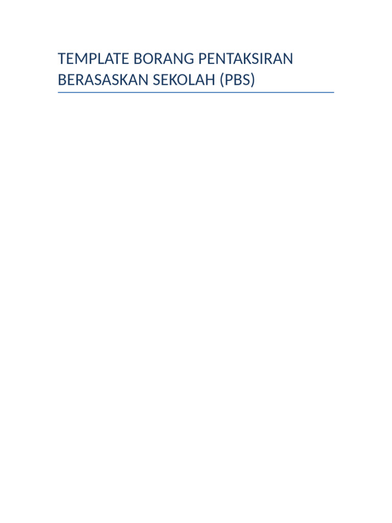 Template Borang PBS | PDF