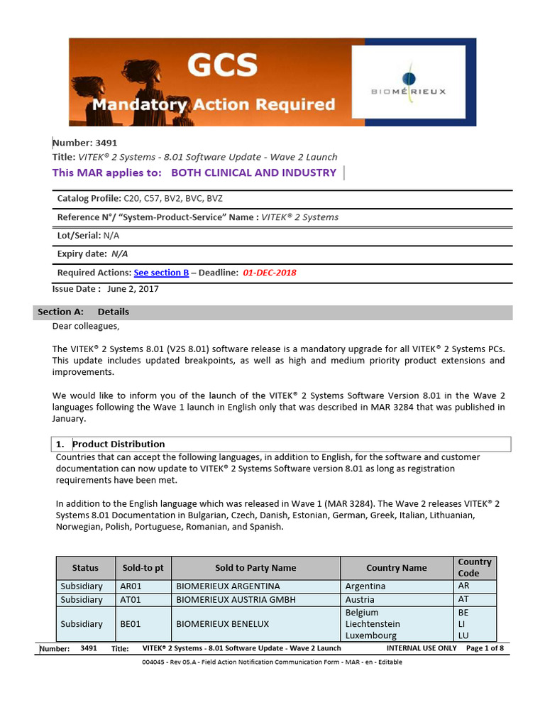 VITEK® 2 Systems Software Update 8.01 | PDF | Personal Computers | Software