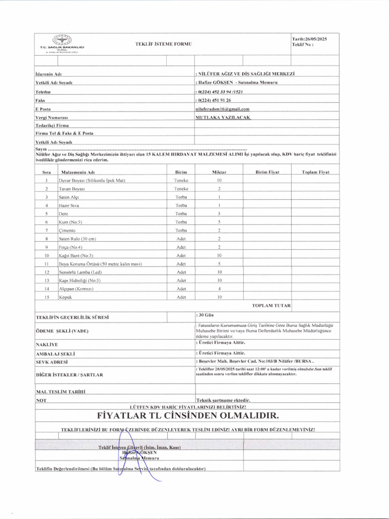 Teklif Mektubu | PDF