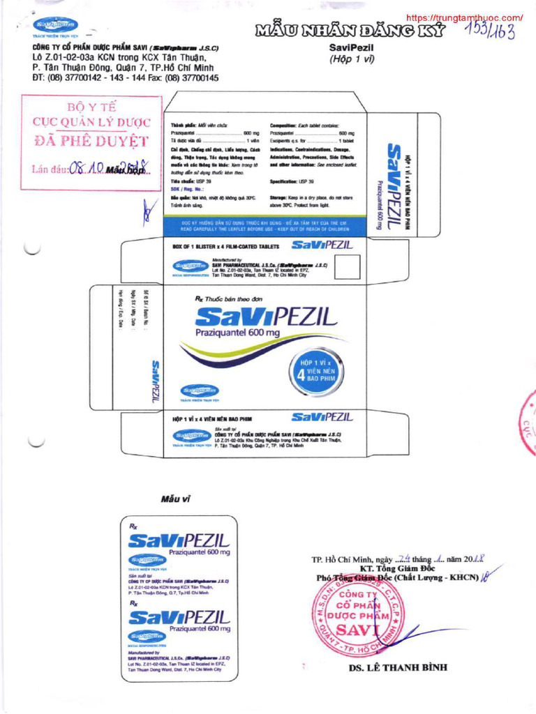 Huong Dan Su Dung Thuoc Savipezil Trungtamthuoc | PDF