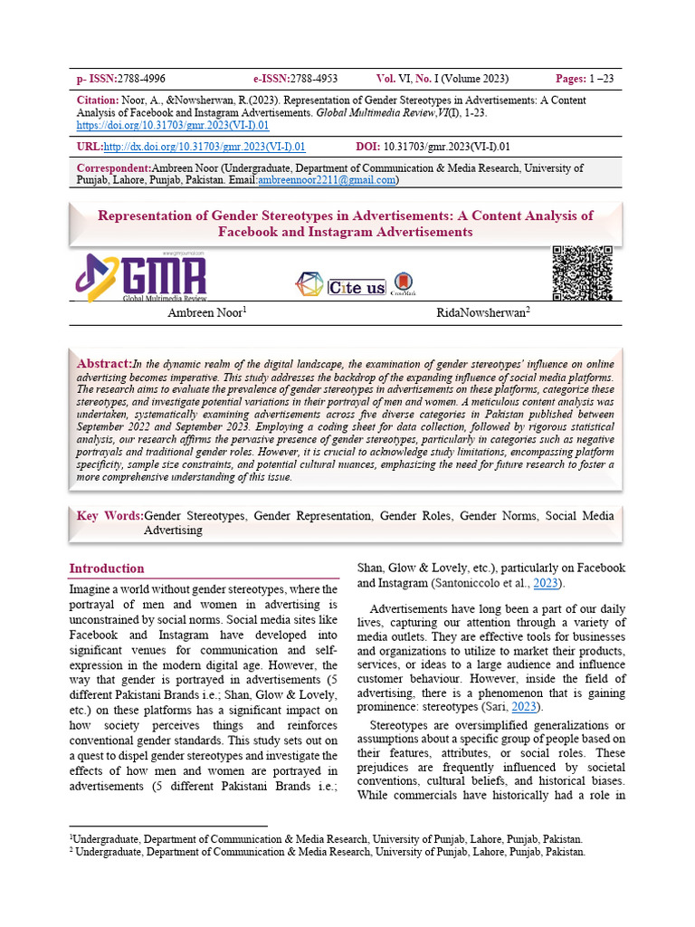 6 Representation - of - Gender - Stereotypes - in - Advertisem | PDF ...