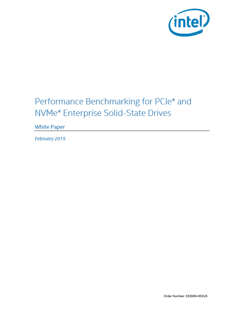 PCIe and NVMe SSD Performance Benchmarking | PDF | Solid State Drive | Intel