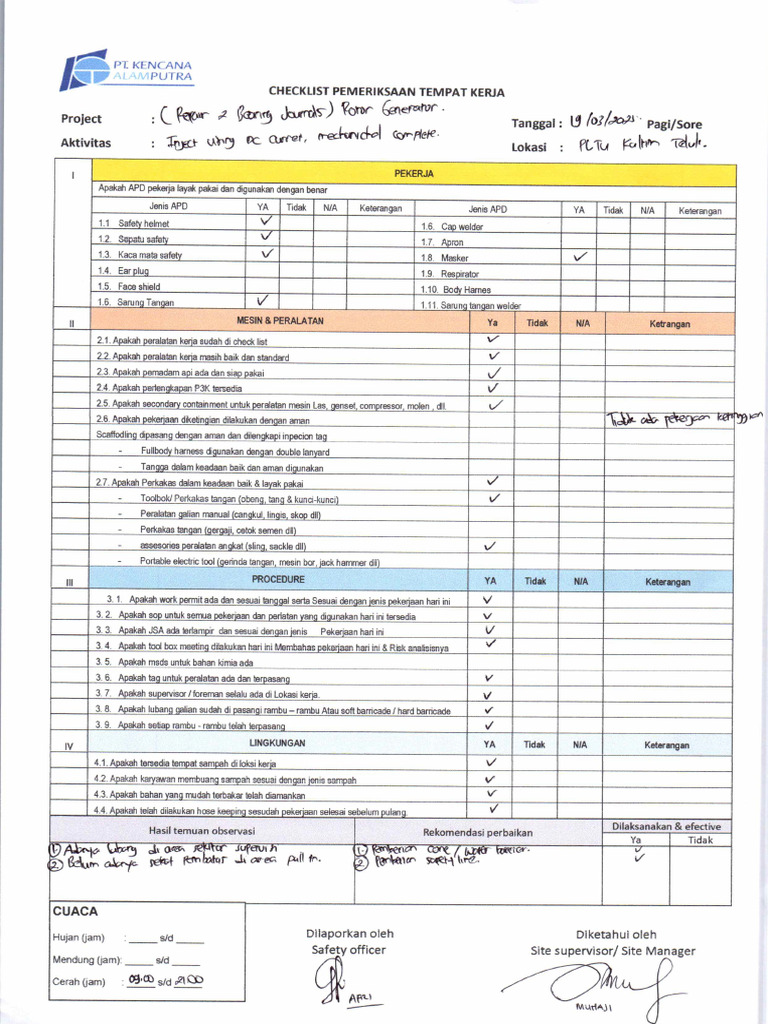 Check Tempat Kerja 19 | PDF