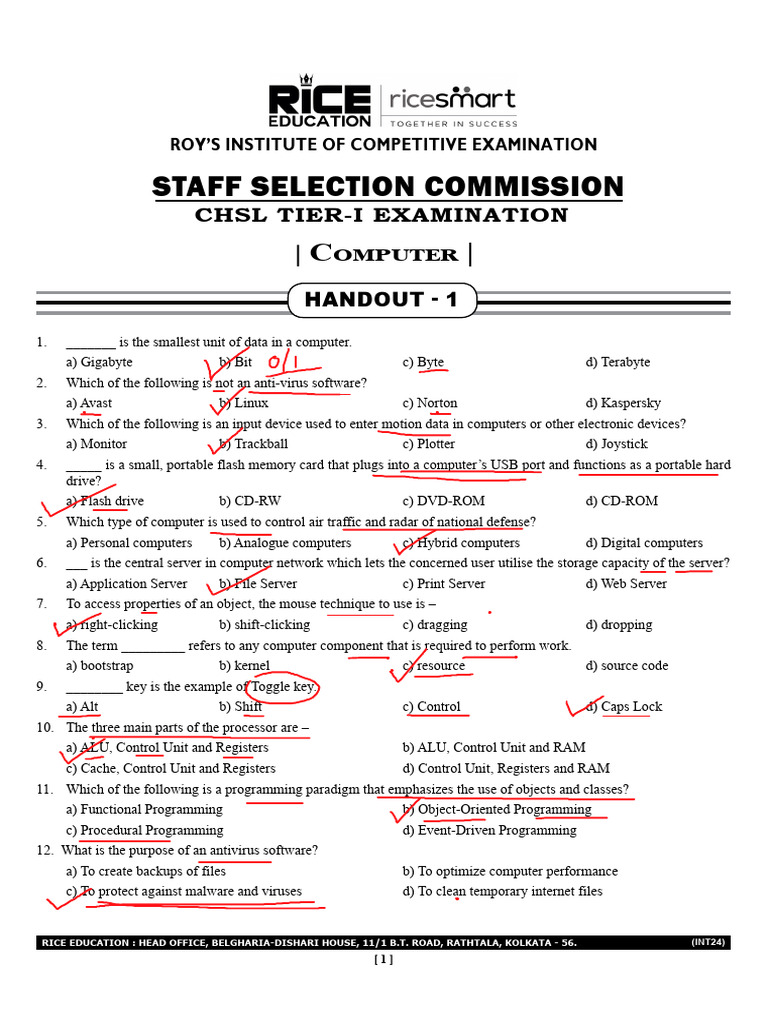 CHSL Class1 2024 Solved | PDF | Software As A Service | Cloud Computing