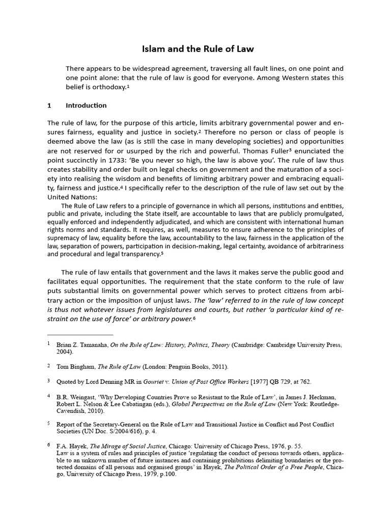 Islam's Perspective on the Rule of Law | PDF | Rule Of Law | Sharia