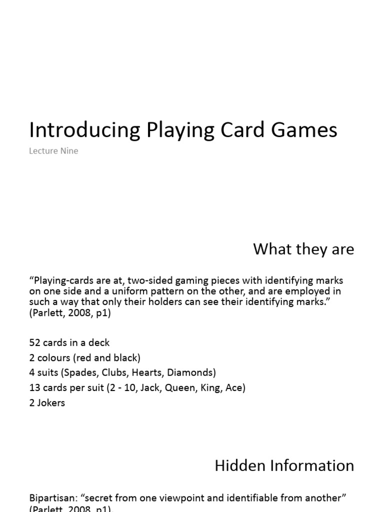 9 Introducing Playing Card Games | PDF