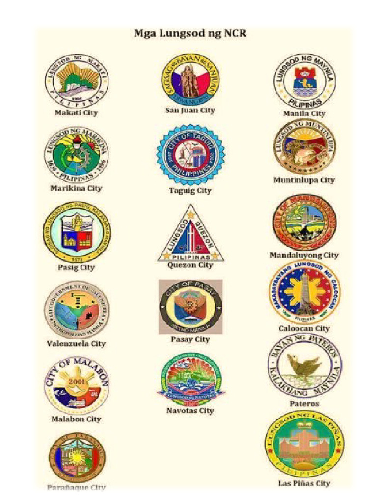 Mga Selyo Sa Lungsod Ng NCR | PDF