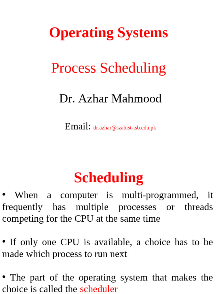 4.process Scheduling | PDF | Scheduling (Computing) | Real Time Computing