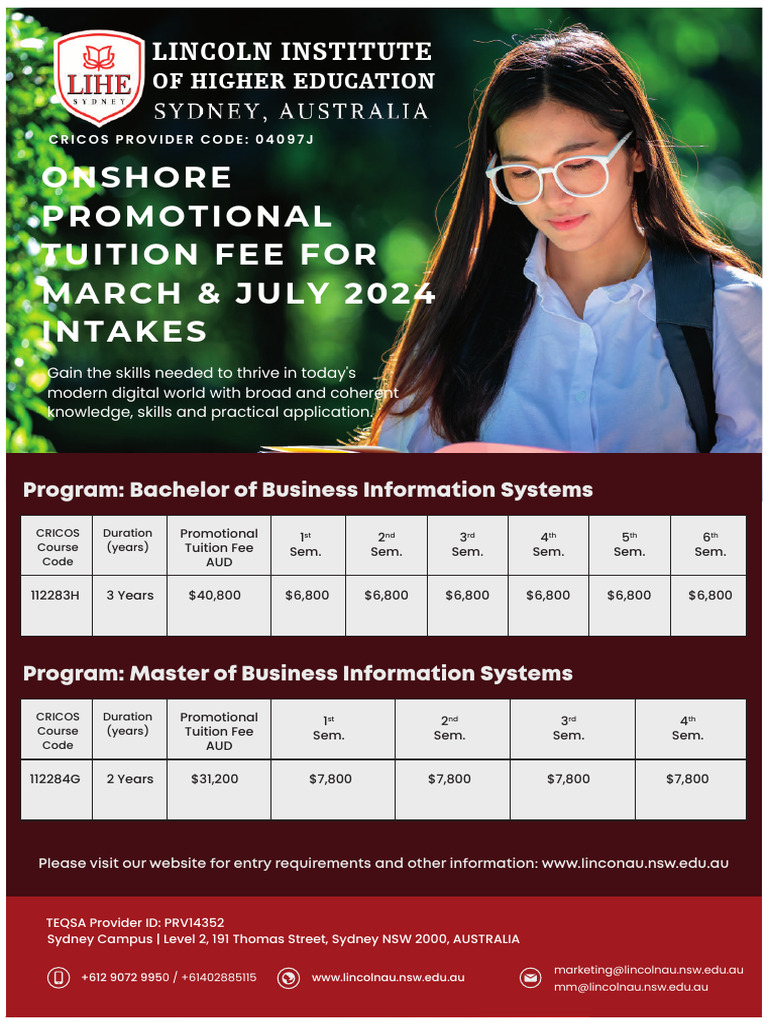 Onshore Promotional Tuition Fee 2024 | PDF