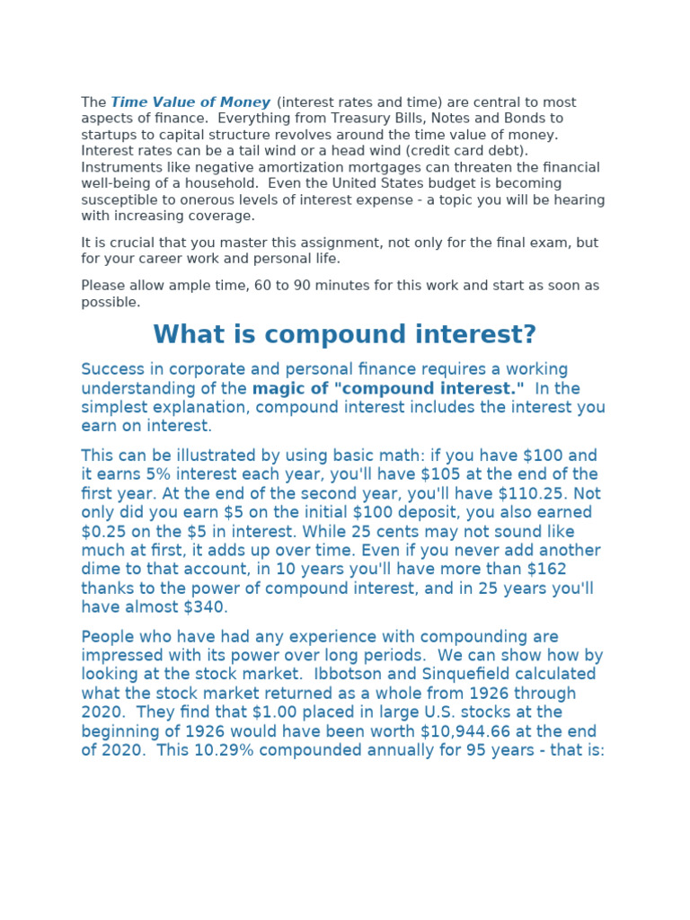 Time Value of Money (Important) . | PDF | Interest | Present Value