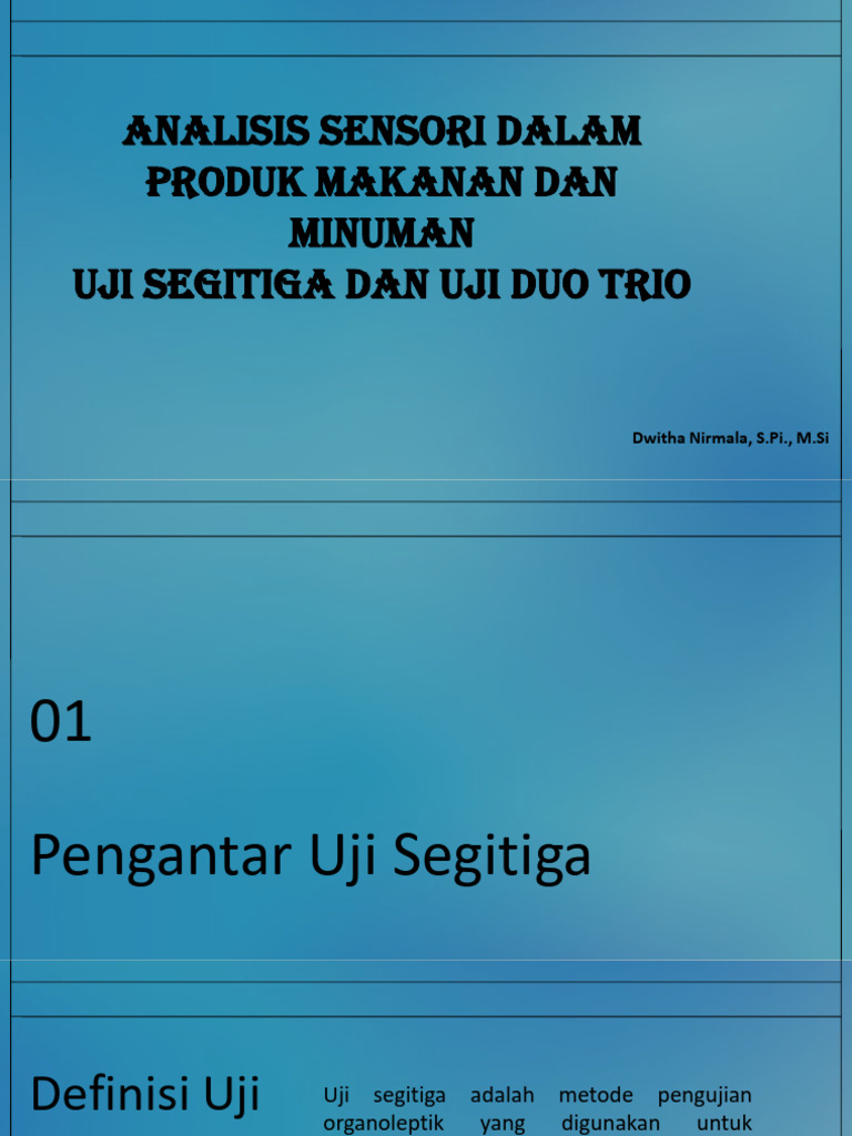 2025-Ppt MK Teknik Analisis Sensori-Uji Segitiga DAN Uji Duo Trio-Topik 9 | PDF