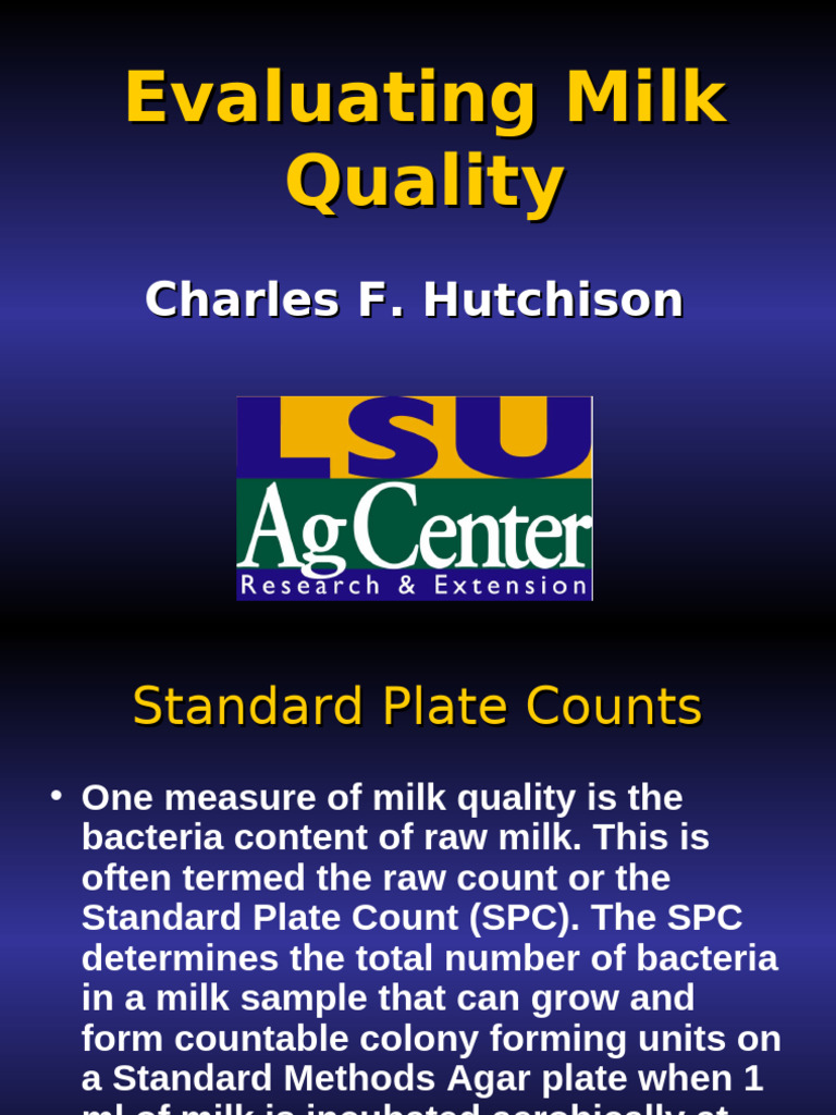 Assessing Milk Quality Standards | PDF | Milk | Microbiology