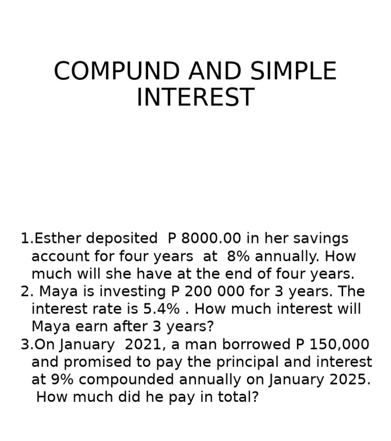 Compund and Simple Interest | PDF