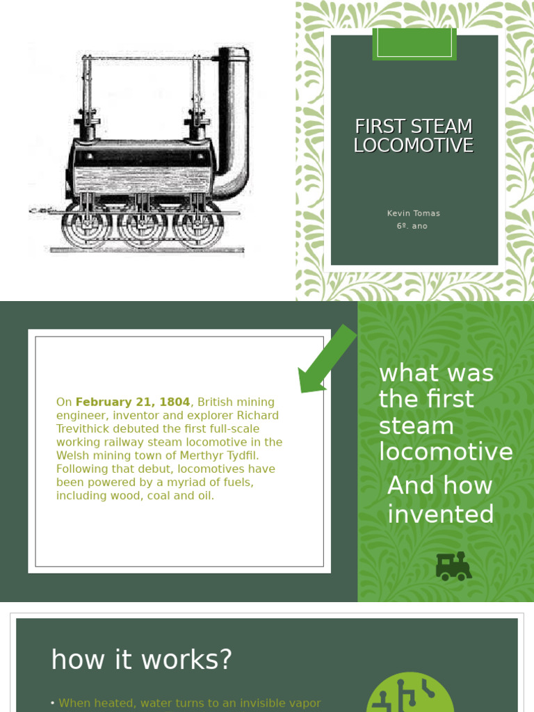 First Steam Locomotive: 1804 Invention | PDF